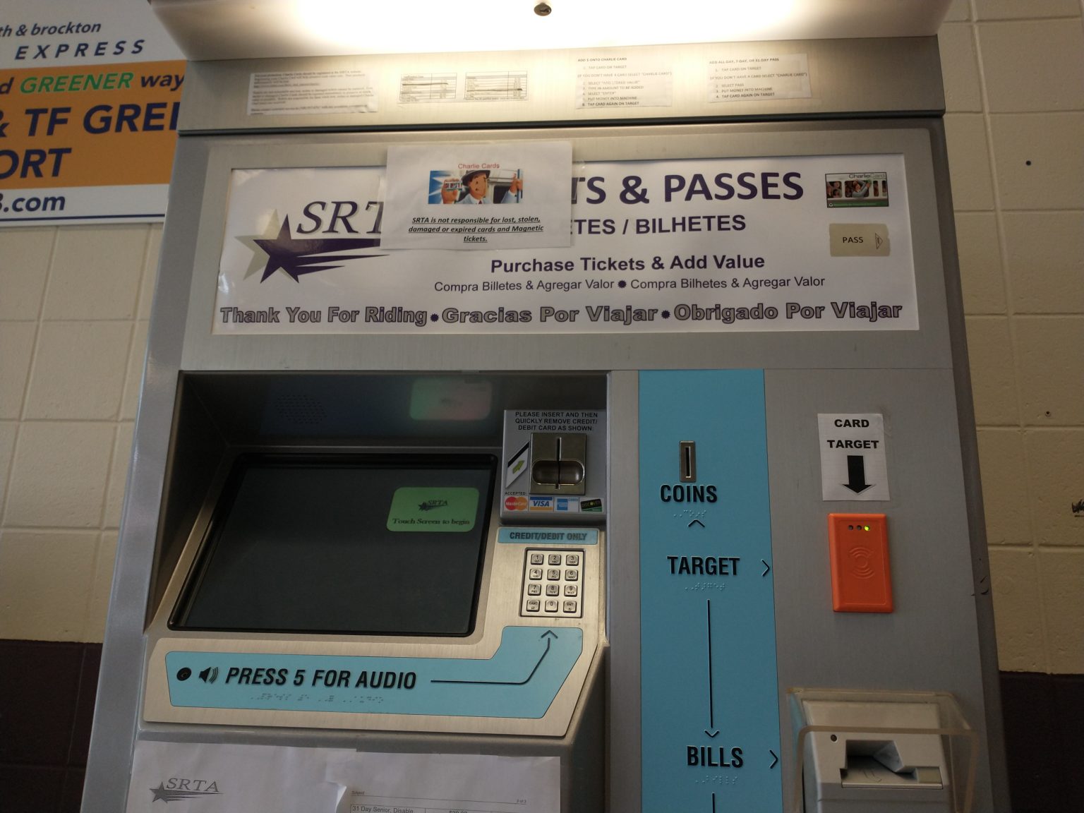 More Charlie Card benefits for SRTA riders – SRTA